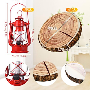 26 Pcs Pretend Camping Play Set Fake Campfire Felt Toys Wood Patten Throw Pillow Cushion Red LED Hurricane Lantern for Adults Kids Learning Preschool Boys Girls Gifts