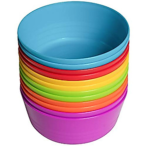 Klickpick Home Set Of 12 Kids colorful Snack Bowls set Toddlers Cereal Bowl Set Children Bowl Kid Microwave Dishwasher Safe BPA Free Bowls - 6 colors
