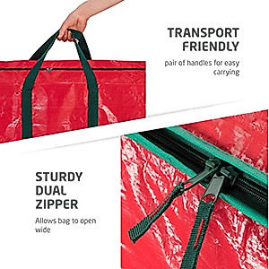 Zober 3-Pack Christmas Artificial Tree Storage Bag and Two Garland Bags; Holiday Tree Storage for Trees Up to 7.5 ft, Includes Card Slot, Dual Zipper, and Carry Handles; Tearproof 600D Oxford Material