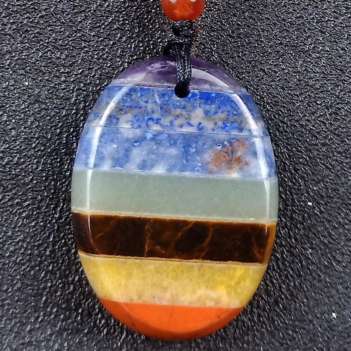 TORONG Thumb Worry Stone Necklace Oval Chakras Stone Pendant Crystal Necklace Hand Carved Healing Crystal Palm Pocket Stones for Anxiety Stress Relief Meditation Oval Shaped