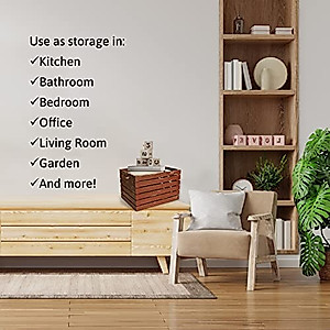 Wald Imports - Set of 3 Red, Green & Gold Wooden Crates for Storage - Decorative Wooden Crate Set for Home Decoration & Display - Vintage Storage for Household Goods