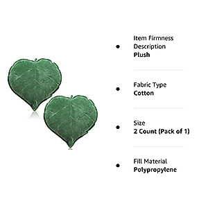 2 Pieces Leaf Shaped Throw Pillow Cushion 20 x 20 Inch 3D Leaf Shaped Throw Pillow Leaves Plant Pillow Home Decoration for Car Bedroom Sofa Couch Living Room (Dark Green)