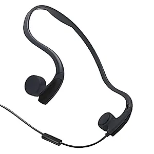 GZCRDZ Bone Conduction Wired Headphones with Noise Cancelling Mic 3.5mm Connector Sweat Resistant Headphones for Cycling Running and Other Sports (Black)