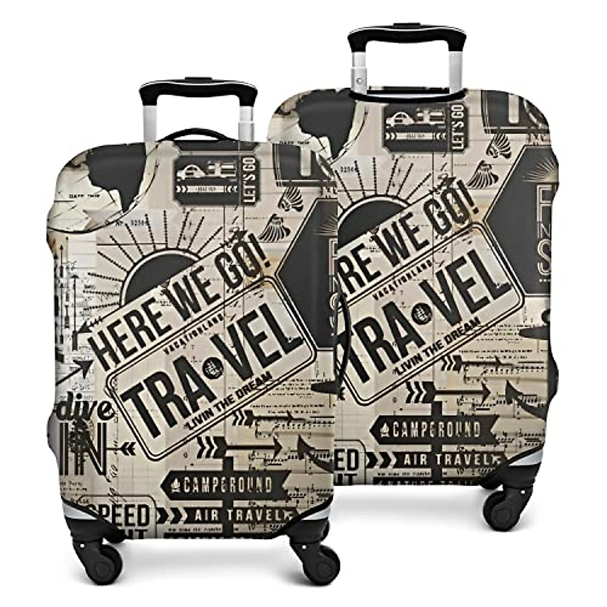 Xidingyue Luggage Cover Washable Travel Suitcase Protector Spandex Luggage Cover Fit 22-24 Inch Luggage - - Here we go Travel