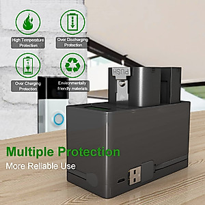 Rechargeable Battery with Charging Station Compatible Ring Video Doorbell 2/3/3Plus/4, Spotlight Cam Battery, 3.65V 6040mAh Replacement Lithium-Ion Battery(Not for Stick Up Cam)
