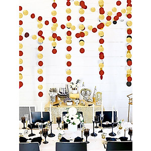 Red Gold Party Decorations/Graduation Decorations Red Gold 2024/Valentines Day Decorations Red Gold Graduation Party Decorations USC/Red Gold Birthday Paper Garlands for Christmas