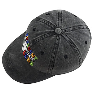 Autism Hats for Men Women, Different Not Less Autism Awareness Hat, Adjustable Autistic Hand Decoration Inspirational Baseball Cap, Funny Birthday Thank You Gifts for Dad Mom Grandpa Grandma Teacher