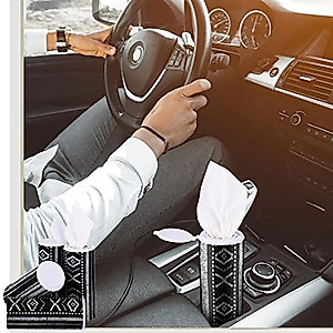Vesici 8 Packs Car Tissues Boxes Travel for Refill Facial Printed Tube Box Cylinder Tissue Holder Round Container with Cartridge Cover Cup