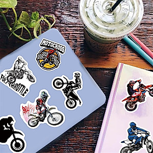 50Pcs Motocross Stickers for Water Bottles Vinyl Dirt Motobike Stickers for Kids Teens Waterproof Motorcycle Stickers Decals for Laptop Scrapbooking Journaling Dirt Bike Stickers