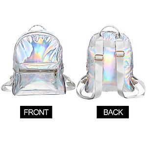 OULII Transparent Backpack Purse Casual Shoulder Bag Cosmetic Bag Daypack Travel Camping Bag for Women