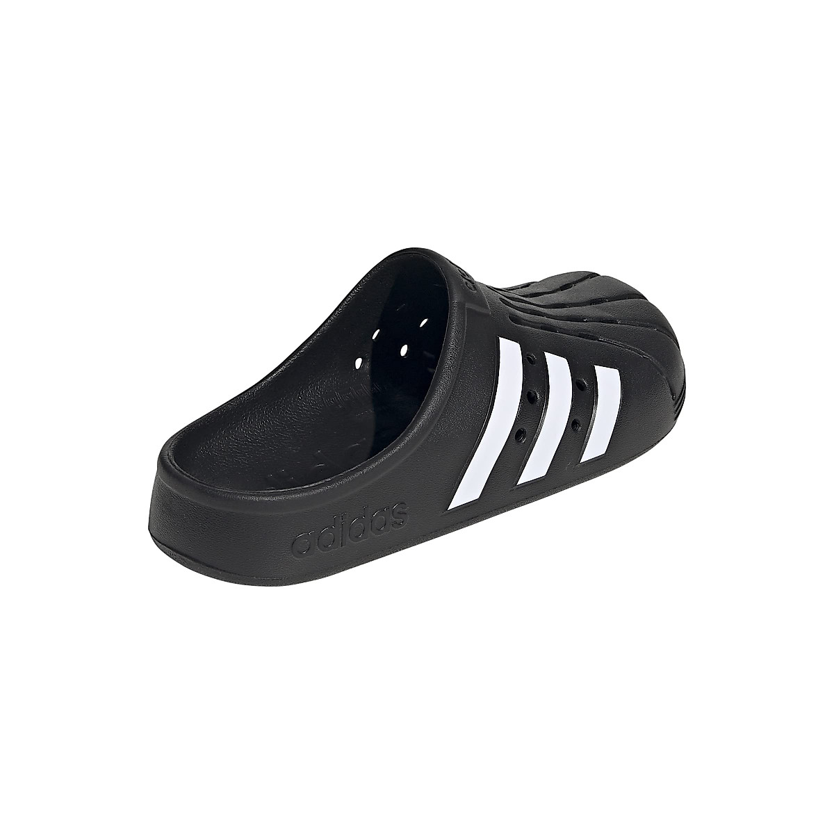 adidas Unisex Adilette Clogs Slide Sandal, Core Black/White/Core Black, 14 US Women/13 US Men