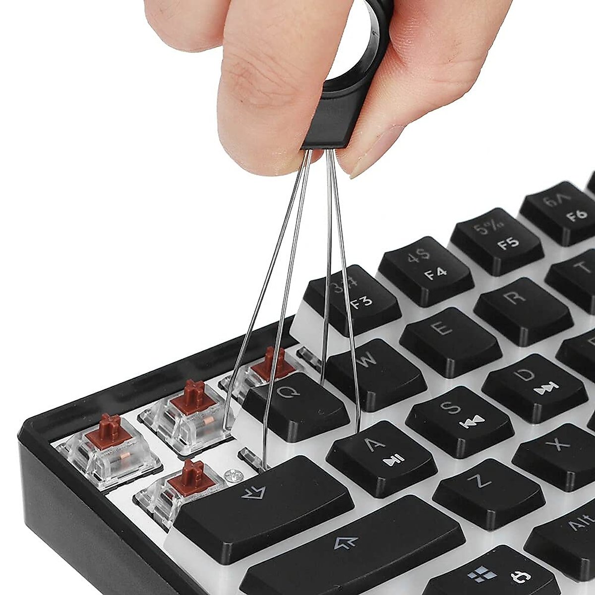 GK GAMAKAY MK61 RGB Pudding Keyboard, 61 Keys Gateron Optical Switch PBT Pudding Keycaps, Hot Swap Backlit Ultra-Compact Wired Gaming Keyboard for Windows Mac PC Gamers (Yellow Switch V2, Black)