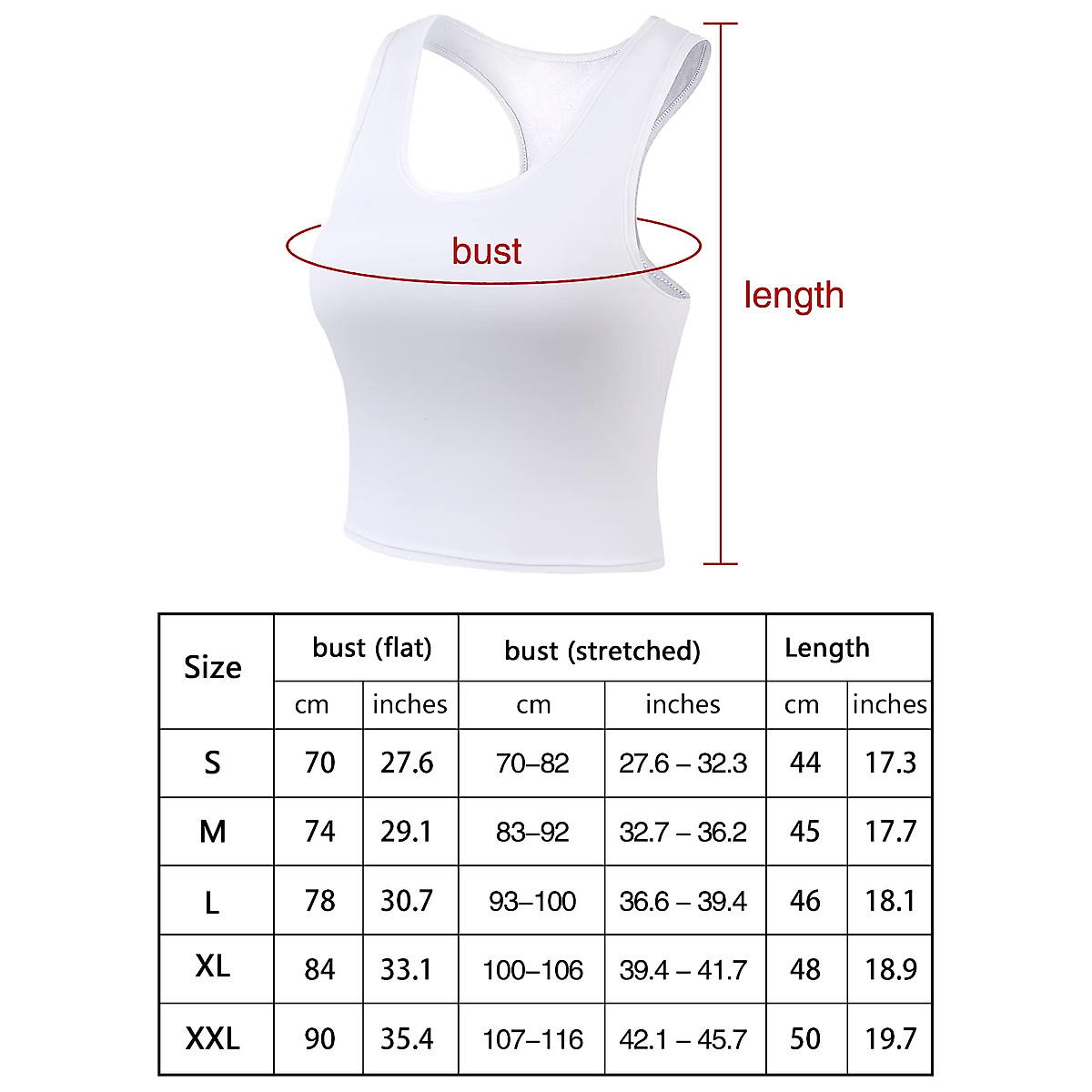 6 Pieces Basic Sleeveless Racerback Sports Crop Tank Tops for Women Girls Daily Wearing (Black, Royal, Peacock, Blue, White, Serenity, XXL)