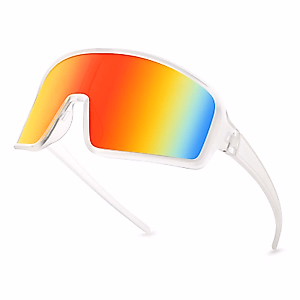 WANWAN Men and Women's Sunglasses, Cycling Sports Glasses 80s Baseball Glasses for Youth Kids Teens