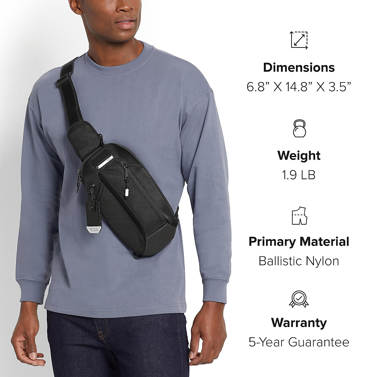 TUMI Men's Esports Pro Sling Bag, Black, One Size