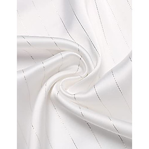 COOFANDY Silk Short Sleeve Shirts for Men Luxury Button Down Shirts for Men Silk Like Glossy Shirt Regular Fit Stylish Polyester Top White