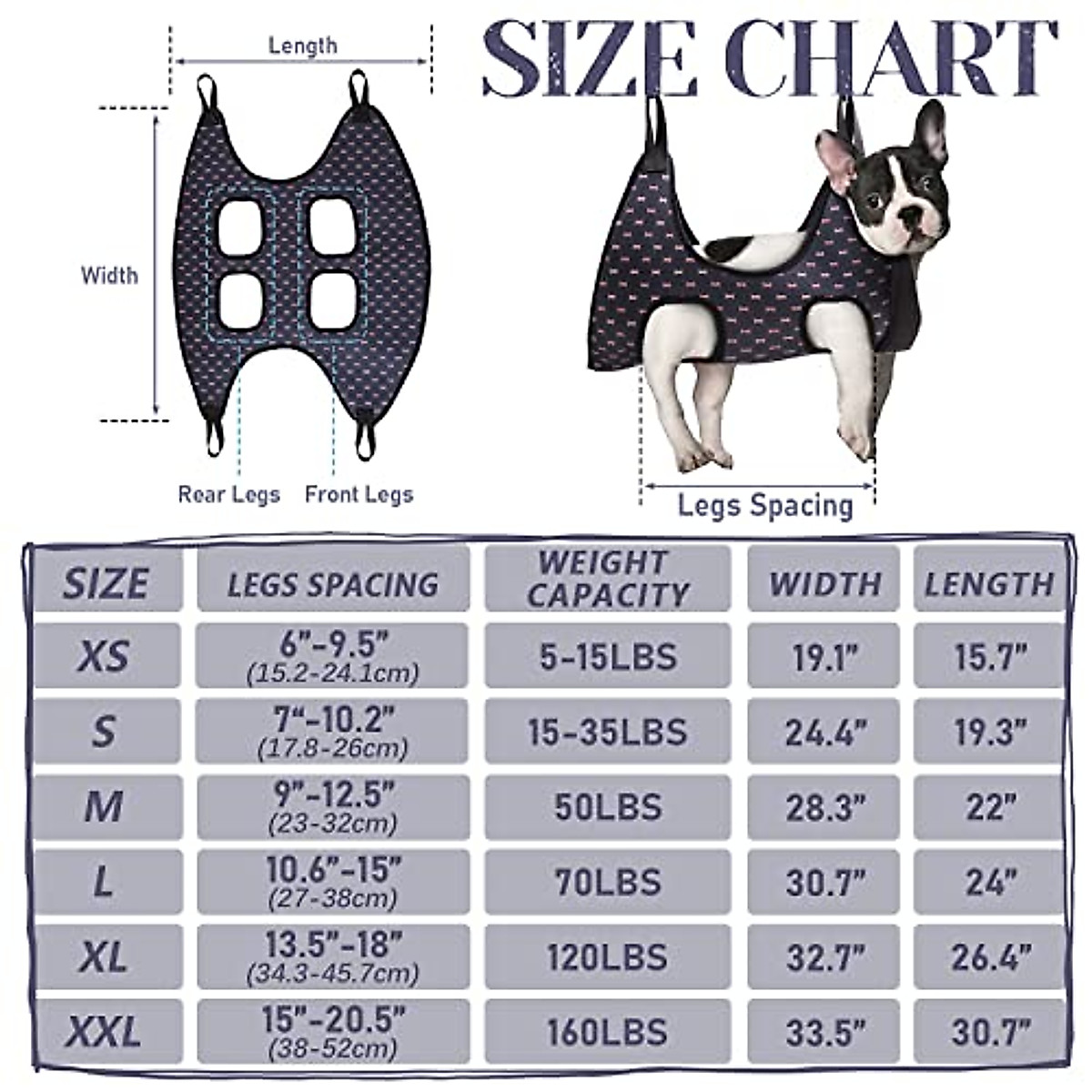 Supet Dog Grooming Hammock Harness for Cats Dogs, Relaxation Pet Grooming Hammock Restraint Dog & Small Animal Leashes Sling for Grooming Dog Grooming Helper for Nail Trimming Clipping Grooming