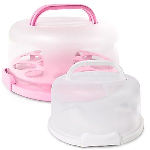 KALINCO Cake Carrier with Lid and Handle, Cake Stand with Dome, Cake Storage Container for Transportation, Pie, Nuts, and Other Desserts(with turntable)