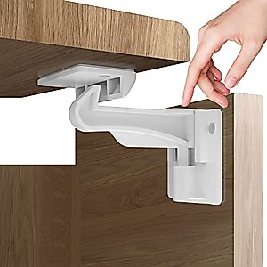 Upgraded Version 12 Pack Child Proofing Cabinet Locks White,Baby Safety Latches with Strong Adhesive,Baby Proof Latch Lock for Kitchen Cabinets Cupboards Drawers Doors Locks,No Drilling