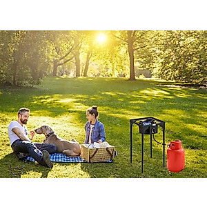 ROVSUN 100,000 BTU Portable Gas Camping Stove, Outdoor Propane Burner with 20psi Regulator, High Pressure Single Cooker Camp Cooking Home Brewing