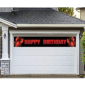 Large Crawfish Boil Happy Birthday Banner, Crawfish Boil Birthday Party Supplies Decorations, Crawfish Boil Birthday Party Backdrop Background, Indoor Outdoor (9.8 x 1.6 ft)