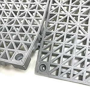 12 Pack Modular Interlocking Cushion 11.5" x 11.5" Mat Floor Tile Mats Drain Pool Patio Balcony Yard Pet Area Washer Pad(Gray)