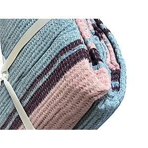 KAO Bed Throw Blanket Thick Plush Warm Multi-Purpose Decorative Cozy Luxury Blanket for Chair, Couch, Farmhouse, Bed and Sofa - 59" x 78.7" (Pink, Purple, Blue)