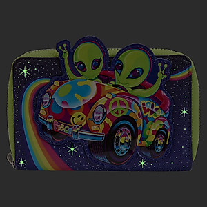 Loungefly Lisa Frank Cosmic Alien Ride Zip Around Wallet