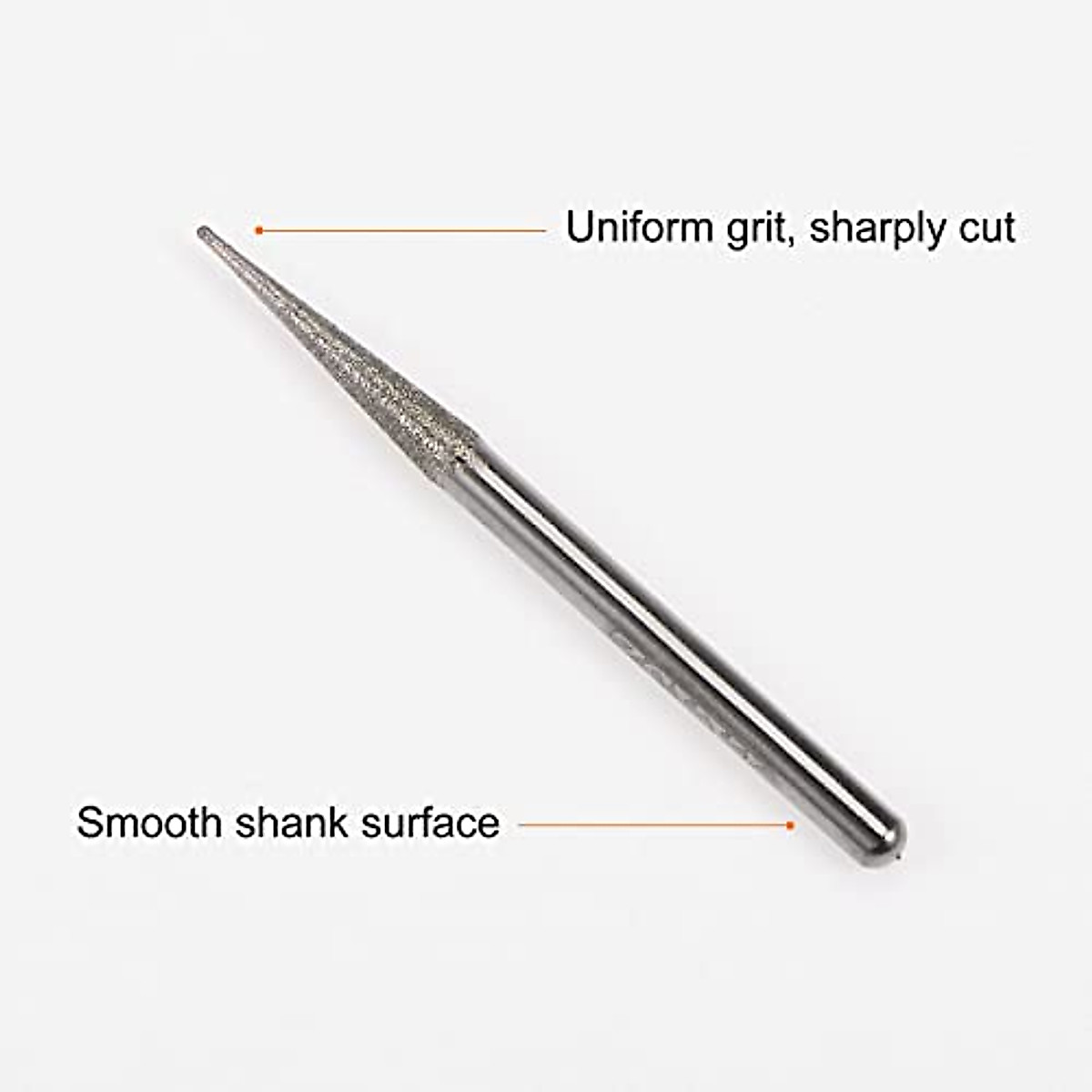 HARFINGTON 30pcs Diamond Grinding Burrs Carving Bits 3mm Pointed Type Head Mounted Point 1/8 Shank for Rotary Tool