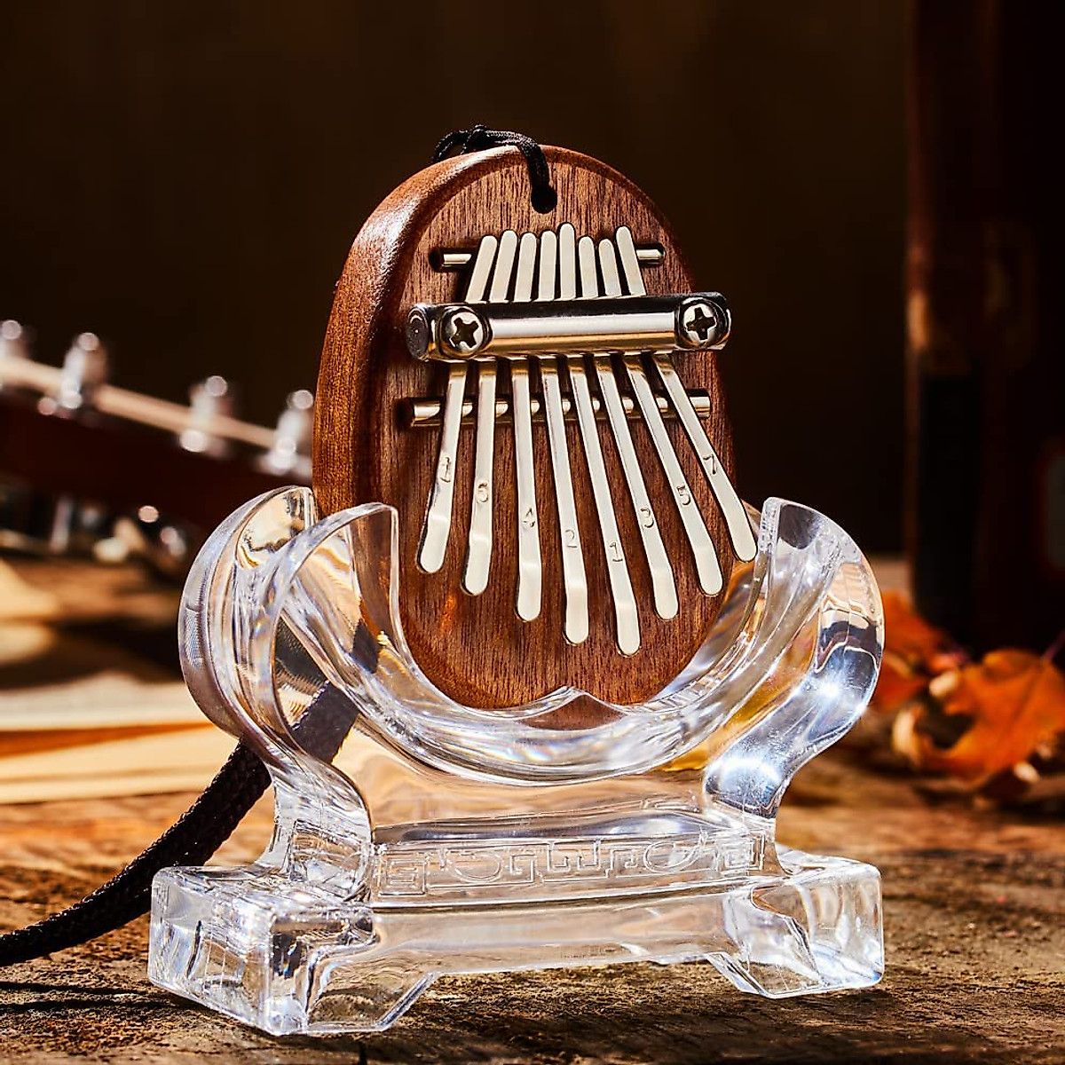 VEELU Custom 8 Key Mini Kalimba Thumb Piano with Your Name & Text, Portable Marimba Handmade Musical Instrument Beginner Kids Finger Piano Personalized Gifts for Girlfriend Valentine's Day Birthday