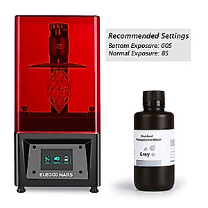 ELEGOO 3D Printer Resin LCD UV-Curing Resin 405nm Standard Photopolymer Resin for LCD 3D Printing Grey 1000g