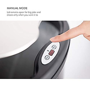 NINESTARS DZT-50-13R Automatic Touchless Infrared Motion Sensor Trash Can/Recycler, 13 Gal 50L, Stainless Steel Base (Oval, Black/Silver Lid)