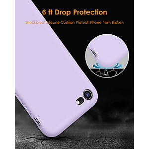 DTTO for iPhone SE Case 2020/2022, iPhone 7 8 Silicone Phone Case, [Romance Series] Shockproof Phone Case with Honeycomb Grid Cushion for Apple iPhone 7/8/SE 2020/2022, 4.7 inch, Lavender