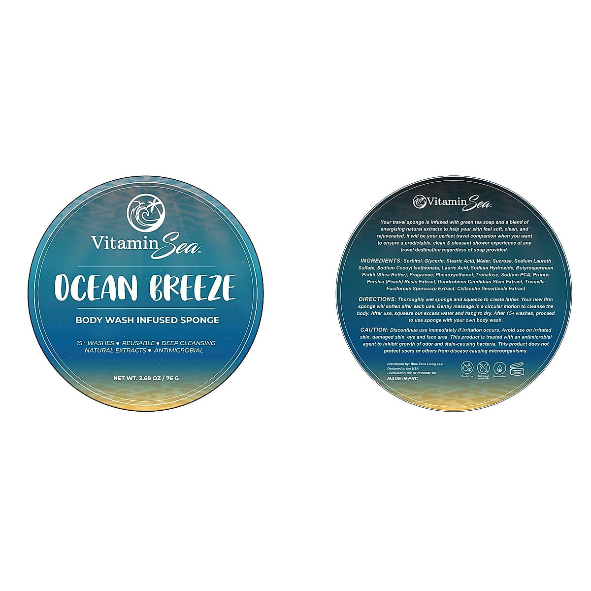 2PCs Bath Sponges for Shower Women - Bath Loofah Sponges for Shower - Body Sponges for Shower with Travel Case - Exfoliating Sponges for Body - Sea Sponges for Bathing - Shower Accessories for Women