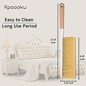Kpoooku Hand Broom Cleaning Brushes- Soft Counter Duster Furniture Dusters Brush with Long Wooden Handle Household Dusting Tool (1