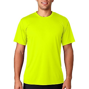 Hanes 4 oz. Cool Dri T-Shirt, Large, SAFETY GREEN