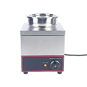 150W Commercial Hot Fudge Warmer, Countertop Food Warmer/Buffet Soup Pot for Melt Chocolate, Hot Fudge, Caramel, Cheese Temperature: 30-110 ℃ / 86-230 ℉ (US Stock)
