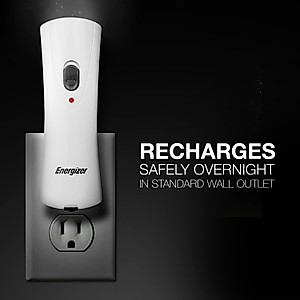 Energizer Weatheready Rechargeable LED Flashlight, Emergency Flashlight for Hurricane Supplies and Survival Kits, Flash Light with Convenient Plug-in Design, Pack of 1