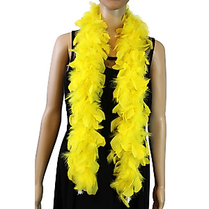 Over 10 Color 25 Gram, 4 Feet Long Chandelle Feather Boa,Kids Feather Boa, Great for Party, Wedding, Halloween Costume, Christmas Tree, Decoration (Yellow)