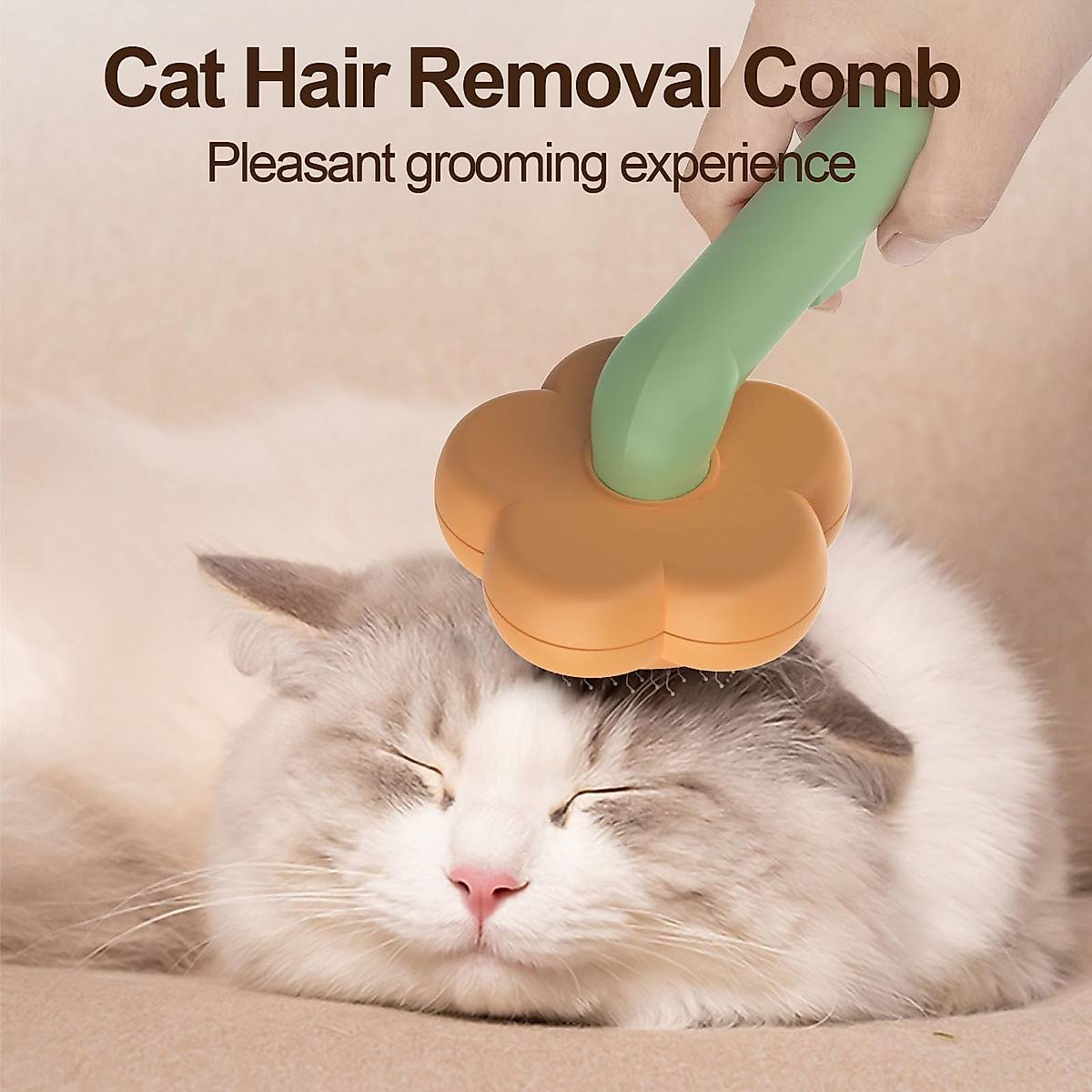 Ptlom Pet Grooming Brush Cat Deshedding Brush, Self-Cleaning Slicker Cat Brushes for Long and Short Hairied Cats Dogs, Kittens Shedding Comb Pets Supplies Massage Tool for Hair Removal