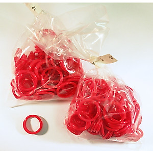 Pack of 100, Size 12, 3/4" inch Spiral Leg Bands (Available in Red, Blue and Green) (Green)