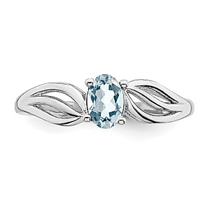 IceCarats 925 Sterling Silver Blue Aquamarine Ring Gemstone Band March Birthstone Jewelry Size 7.00