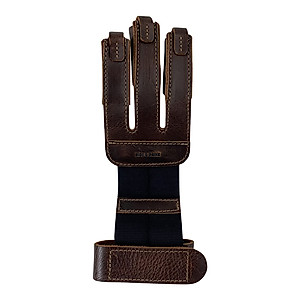 Hide & Drink, Three-Finger Archery Glove Handmade from Full Grain Leather - Bourbon Brown
