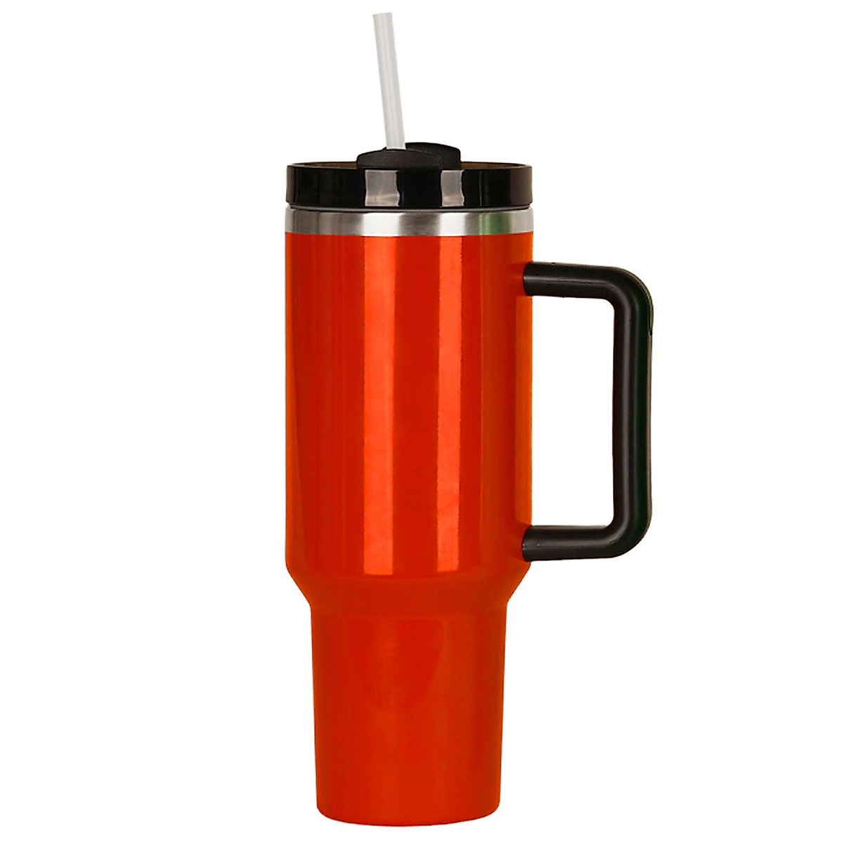 HIZEE 40 oz Neon Tumbler with Handle and Straw, Stainless Steel Sublimation tumbler with Lid,Double Wall insulated iced coffee cup,Spill Proof Water Bottle Travel Mug,Dishwasher Safe（red ）