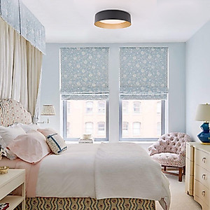 Bargeni Flush Mount Ceiling Light,12.5 inch LED Ceiling Light Fixture,Matte Black with Gold Inside,3000K/Warm White/18W(100w Equiv.),Dimmable Outdoor Lighting Fixtures Ceiling for Bedroom and Hallway