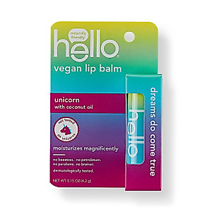 Hello Moisturizing Vegan Lip Balm, Wild Strawberry, Beeswax Free, Petrolatum Free, and Parabens Free, 0.15 Ounce (Pack of 1)
