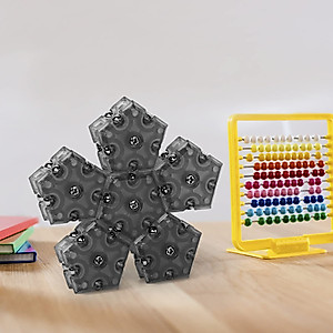 Anpole Magnetic Fidget Sphere, 12 Pcs Set Pentagons Puzzle Sphere Magnet Fidget Toys Fidget Balls Building Blocks Stress Relief Desk Toys for Teens & Adults (Grey)