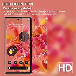 YEYEBF Google Pixel 6 5G Screen Protector + Camera Lens Protectors, [2+2 Pack] Full Coverage Tempered Glass Screen Protector for Pixel 6 [Case-Friendly][Anti-Shatter][3D Glass]