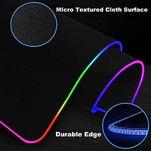 Mouse Pads Blue Pink Anime Cute Girls Large RGB LED Mousepad Anime for Gamer Yellow Background Gaming Mouse Pad Computer Accessories Big Keyboard Laptop Desk Mat,Color,XX-Large(400X900MM)
