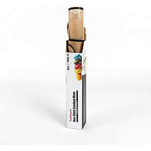 Yuehuam Silicone Baking Mat for Dutch Oven Bread Baking Reusable Dough Drop Dough Bread Sling Baking Mat Sheet Long Handles for Gentler & Easier Transfer of Dough Oven Accessories (Brown)